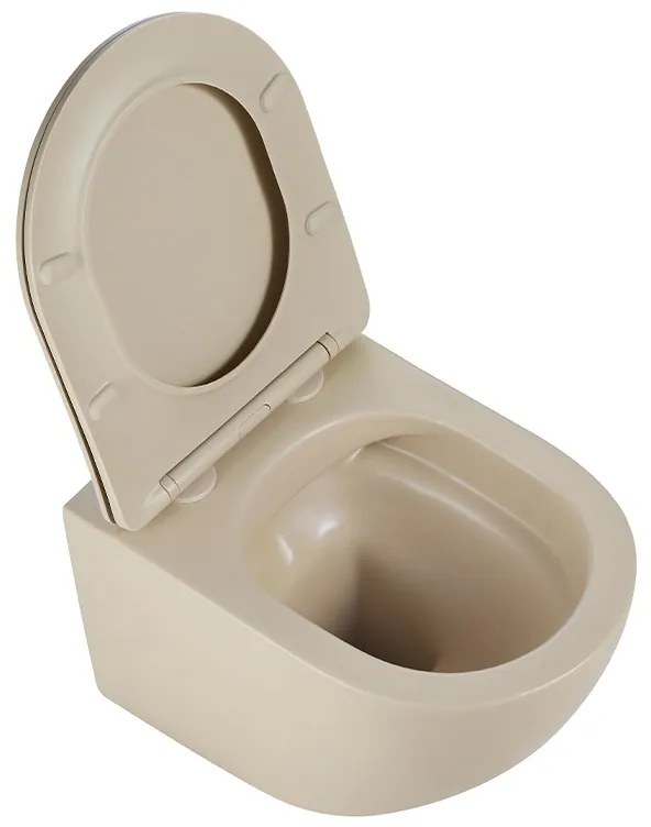 BPS-koupelny Závěsná WC mísa se SoftClose sedátkem HYD-7604, cappucino