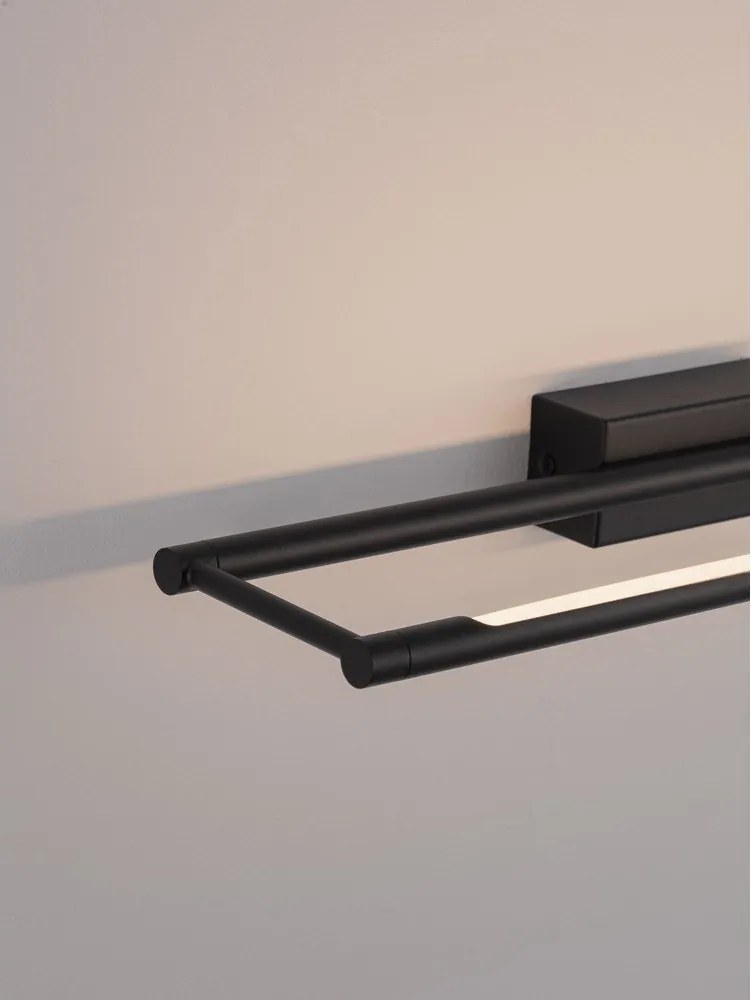 Matně černé ocelové LED nástěnné svítidlo s ohybatelnou konstrukcí Olas – Nova Luce