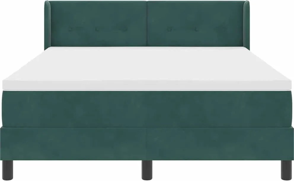 Postel s boxspringem s čelo Tmavě zelená 200 x 140 cm samet 3341471