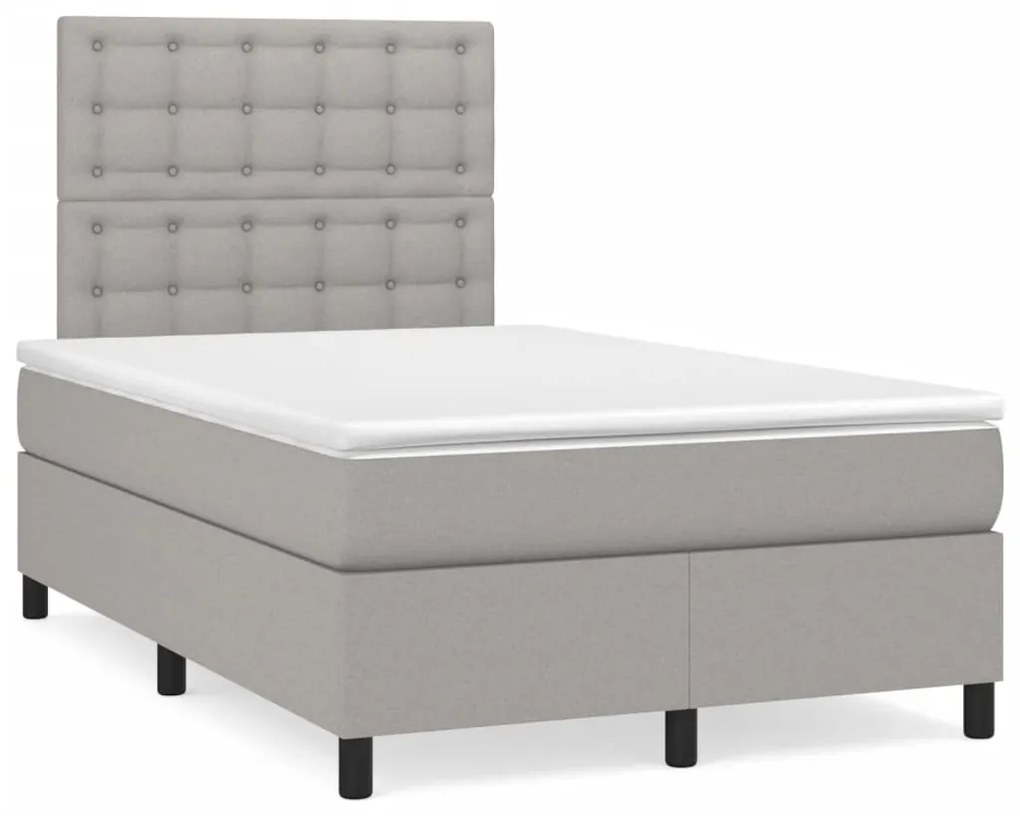 Box spring postel s matrací a LED světle šedá 120x190 cm textil 3270225