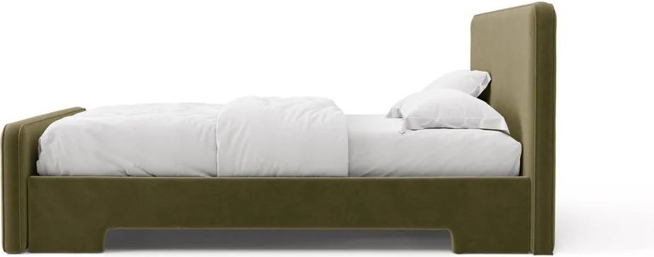 Světle zelená čalouněná dvoulůžková postel s roštem 180x200 cm Eda – Micadoni
