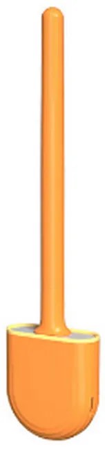 Silikonová, plochá toaletní štětka s držákem na stěnu Barva: Písková - 02