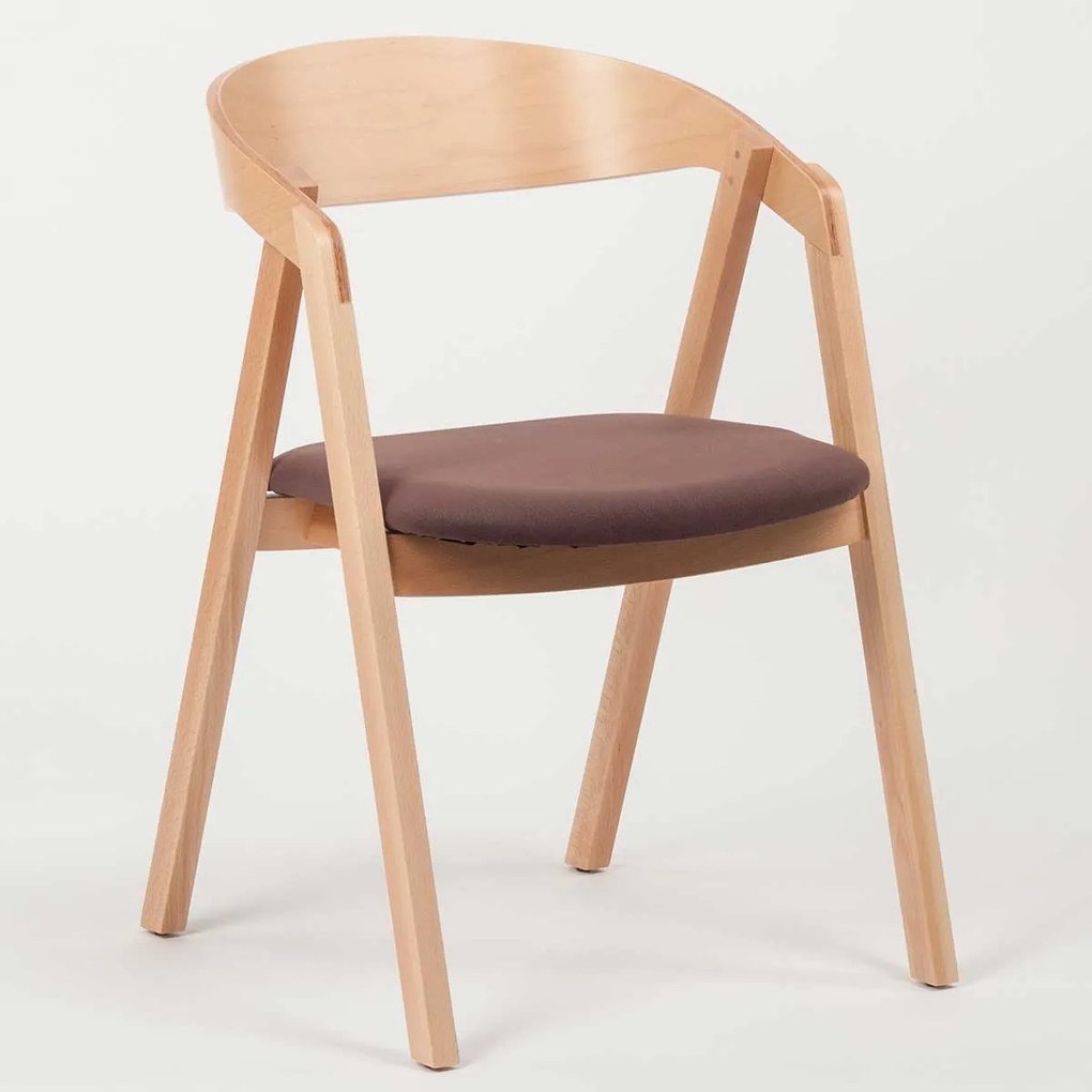 Stima bukové křesílko GURU s čalouněným sedákem buk LUX hnědá 12