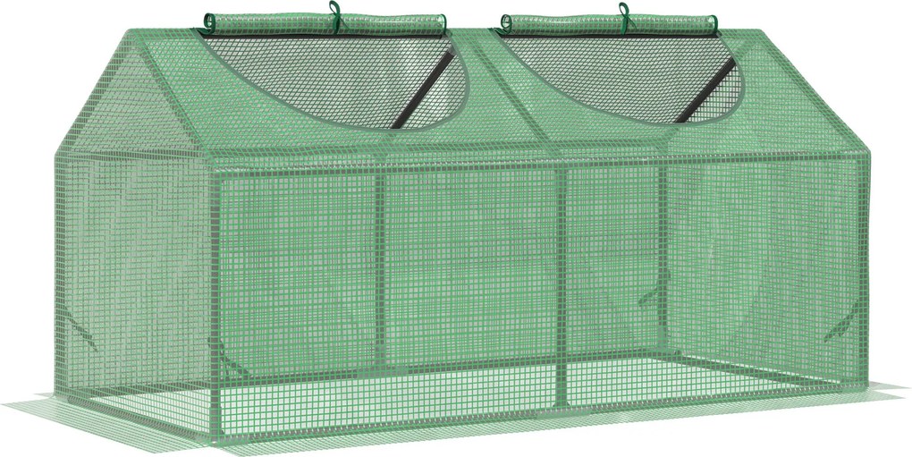 Outsunny Polyethylenový skleník s oknem PE - Skleník na rajčata s chladicím rámem 120 x 60 x 60 cm Zelený | Aosom