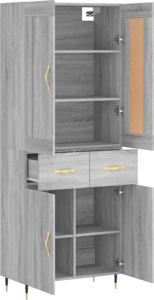 vidaXL Skříň highboard 69,5 x 34 x 180 cm kompozitní dřevo [3199863] Barva: hnědý dub