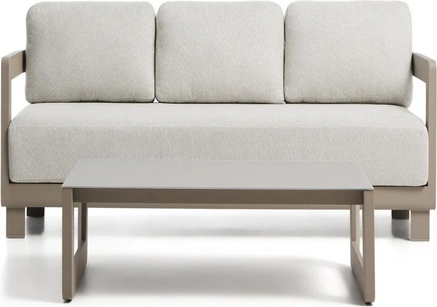 Béžový/taupe hliníkový zahradní lounge set pro 3 osoby Nerano – Kave Home