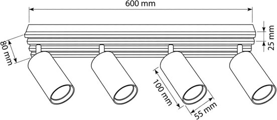 Brilagi - Bodové svítidlo SELE WOOD 4xGU10/30W/230V černá/dřevo