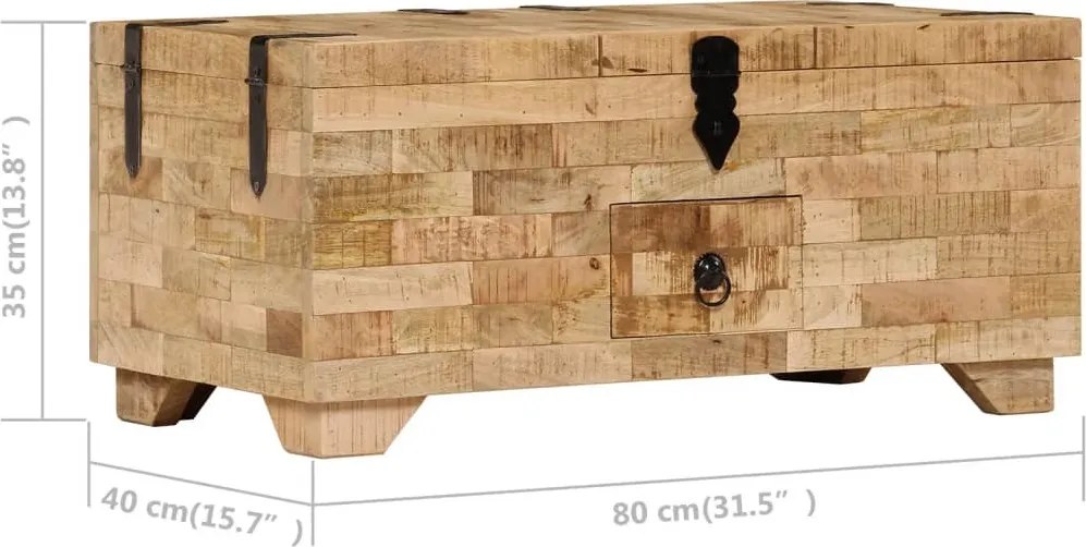 vidaXL Konferenční stolek truhla masivní recyklované dřevo 80x40x35 cm [247327] Barva: Vícebarevný