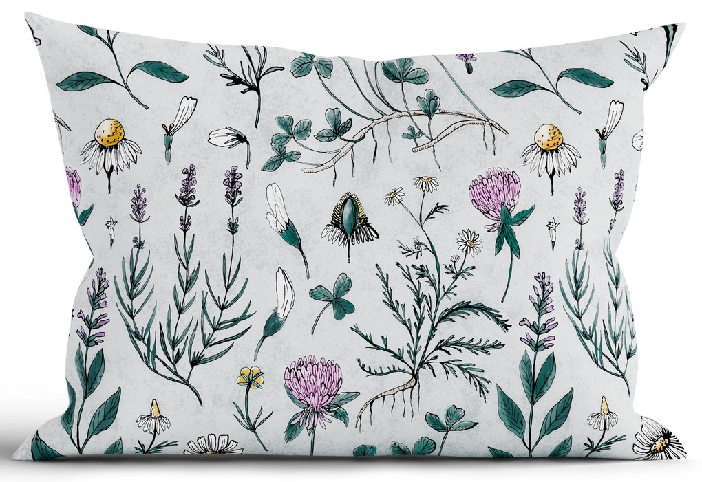 MK Lůžkoviny Bavlněný povlak na polštář Renforcé 40 x 60 cm - Herbář mentolový