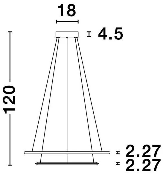 Nova Luce Závěsné svítidlo NETUNO chromovaný hliník a křišťál nastavitelné LED 50W 3000K stmívatelné