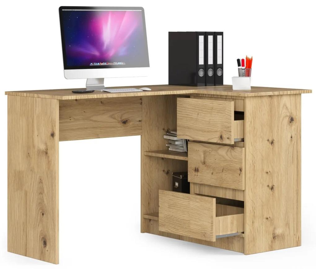 Rohový psací stůl B16 124 cm pravý dub artisan