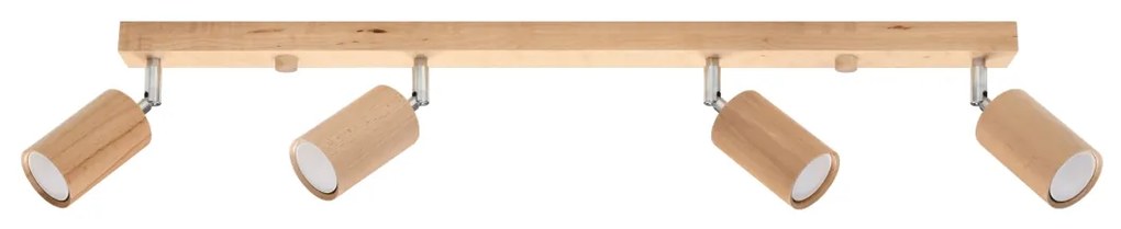Sollux Lighting Stropní svítidlo BERG 4 přírodní dřevo
