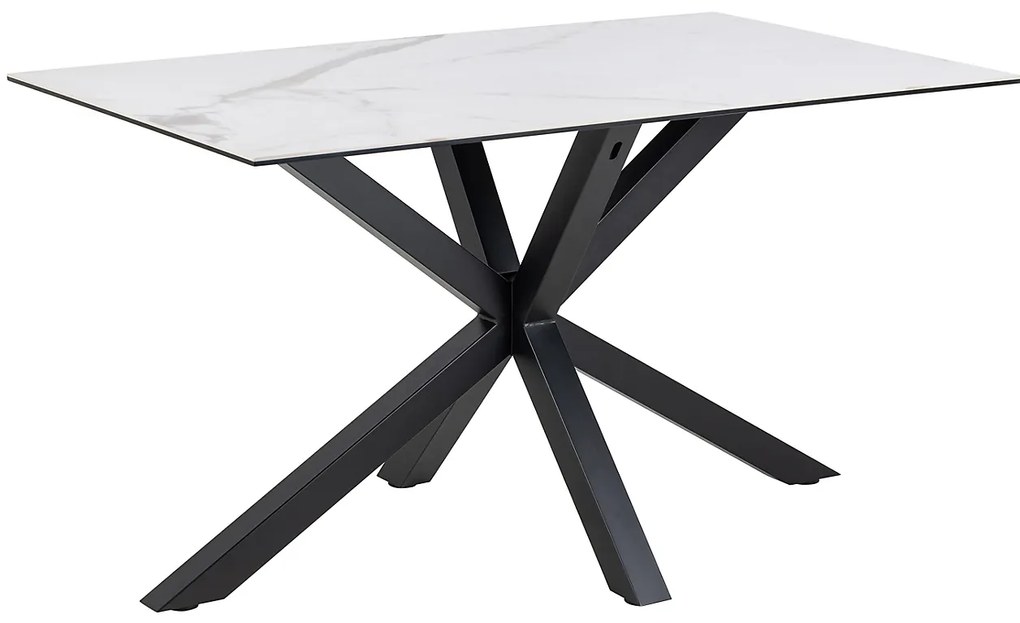 Jídelní stůl Heaven 135 cm bílý mramor/černý