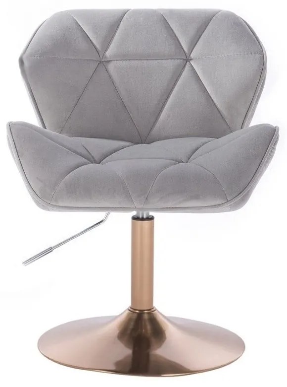 LuxuryForm DESIGN Otočná židle MILANO VELUR na zlatém talíři - světle šedá