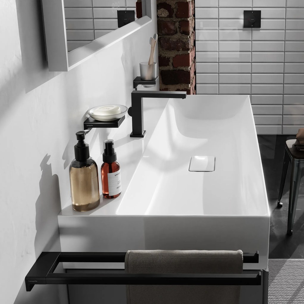 Hansgrohe Tecturis E, páková umyvadlová baterie 110 Fine CoolStart EcoSmart+ s odtokovou garniturou, černá matná, HAN-73023670