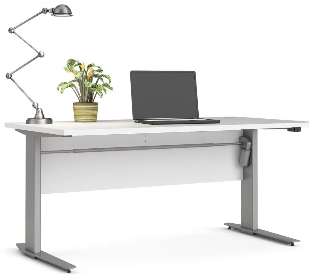 Tvilum Výškově nastavitelný psací stůl Office 80400/318 bílá/silver grey