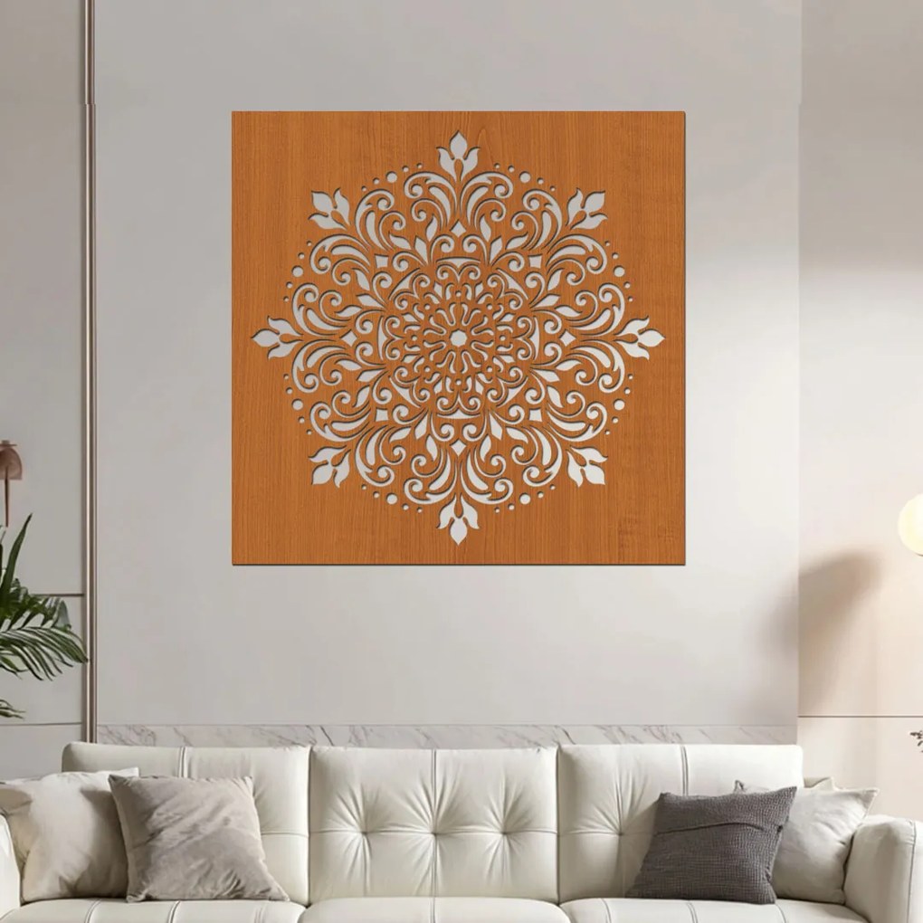 dřevo života Dřevěná mandala LÁSKYPLNÉHO DOMOVA Zvolte rozměr (cm): 60x60, Zvolte barvu dekoru: Dub Sonoma