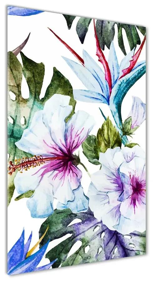Wallmuralia Vertikální Foto obraz skleněný svislý Havajské květiny 50x100