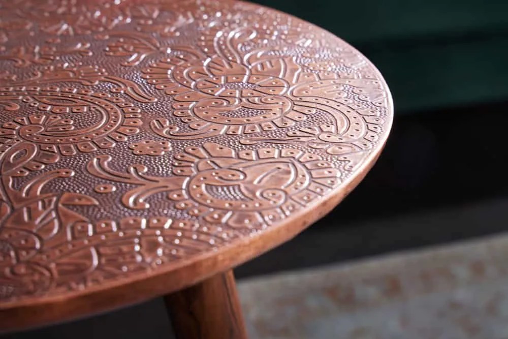 Designový odkládací stolek Hadelinde 50 cm měď