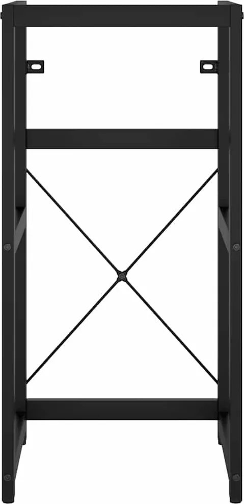 Koupelnový regál pod umyvadlo černý 40 x 38 x 83 cm železo 338499