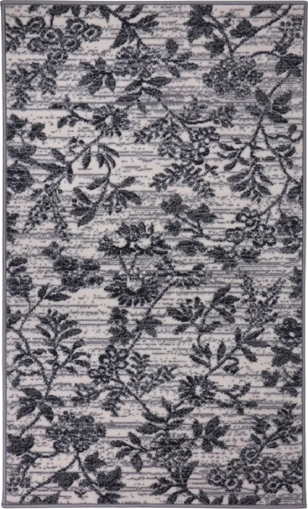 TRHÁK: Kusový koberec Flowers grey, 190x280, šedá, obývacia izba, Alfa Carpets