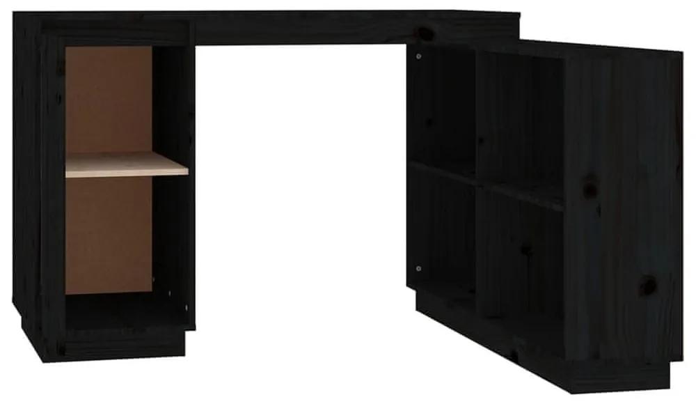 Petromila Psací stůl černý 110 x 50 x 75 cm masivní borové dřevo