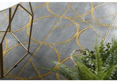 koberec EMERALD výhradní 1010 glamour, stylový kruhovýy šedá / zlato velikost 140x190 cm | krásné koberce cz