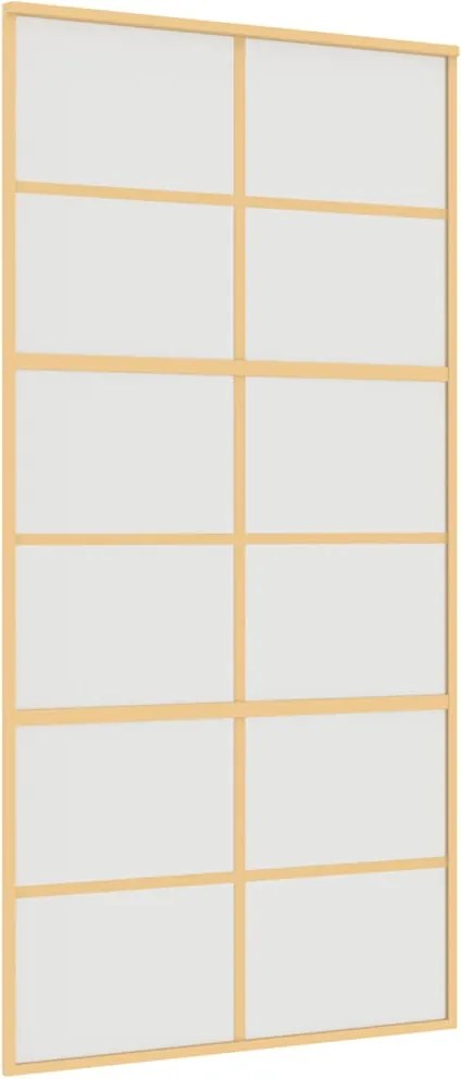 Posuvné dveře zlaté 102,5 x 205 cm mléčné ESG sklo a hliník 155171