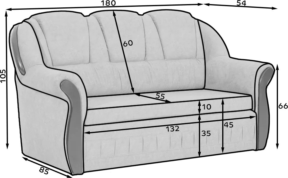 Eltap Obývací souprava Lord - pohovka + 2x křeslo Materiál a barva potahu: Soft 33 - béžová