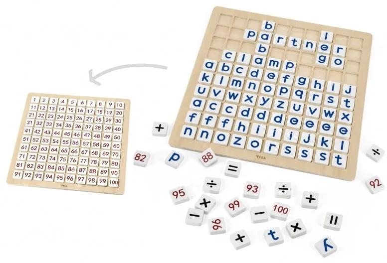 44510 Dřevěná vzdělávací tabule 2v1 - matematika a hravá abeceda 100ks