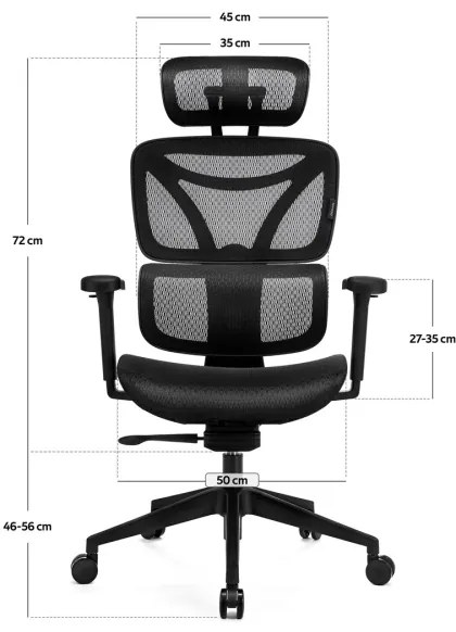 Kancelářská ergonomická židle LEVANO černá