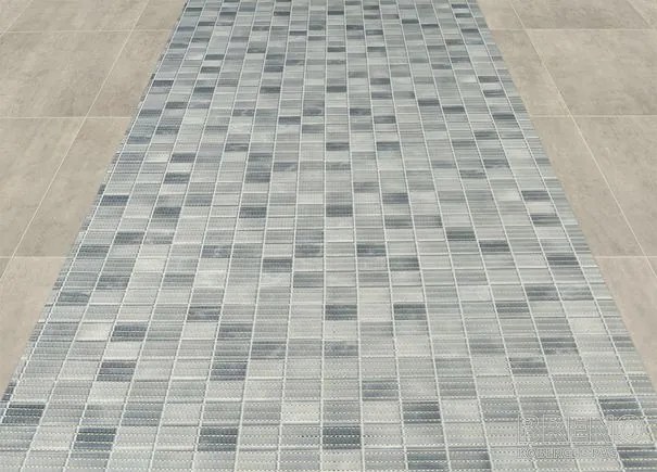 Breno Koupelnová pěnová předložka SOFTY-TEX 79847 šedé dlaždice, šíře 65 cm, Šedá