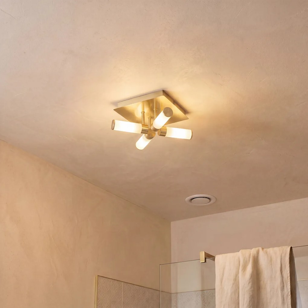Moderní stropní svítidlo do koupelny mosazné 4-světlo IP44 - Bath