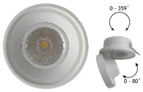 ACA Lighting COB LED bodovka BEL 10W/230V/2700K/700Lm/IP20/60°, kruhová bílá