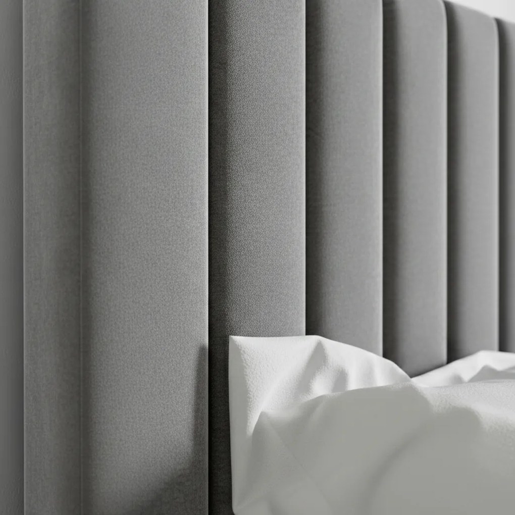 Eka Čalouněná postel INTIMA 120x200 cm Barva látky Trinity: Černá (Trinity 2316), Úložný prostor: S kovovým rámem úložného prostoru