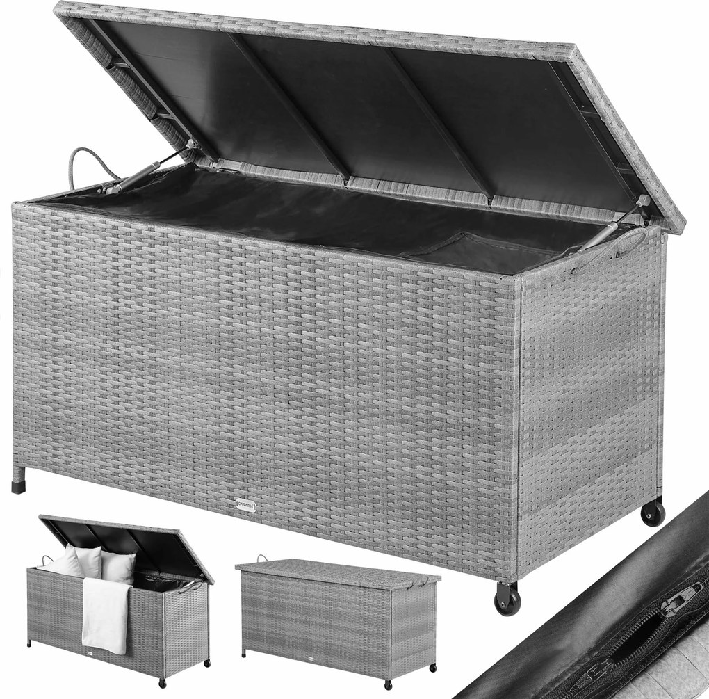 Deuba Úložný box s kolečky 370 L - šedý