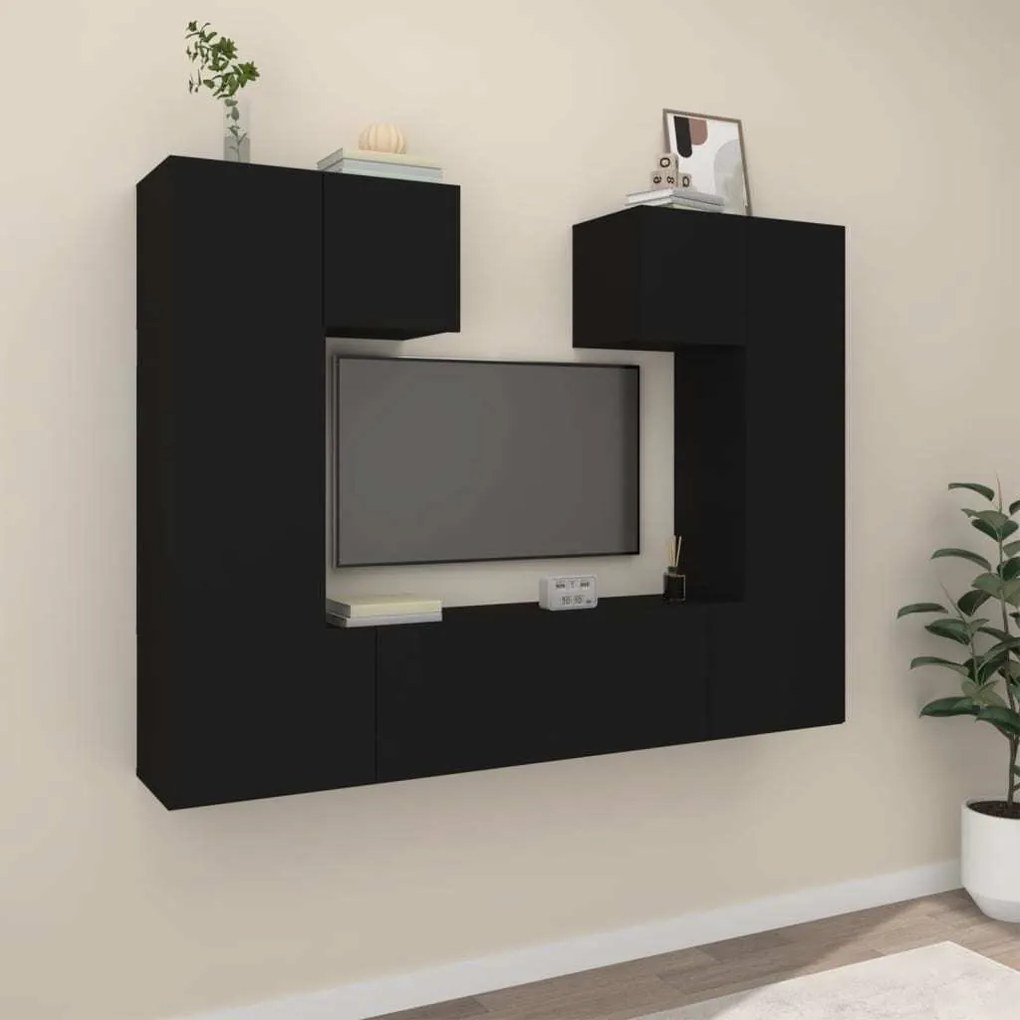 vidaXL 6dílný set TV skříněk kompozitní dřevo [3114459] Barva: Bílá