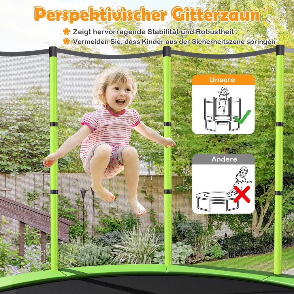 Costway Ø165 cm zahradní trampolína s ochrannou sítí trampolína do 135 KG pružná