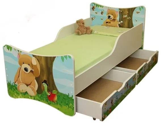 MAXMAX Dětská postel se šuplíkem 200x80 cm - MEDVÍDEK