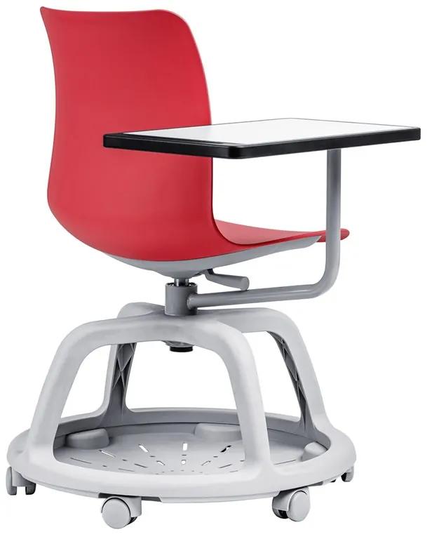 Studentská židle na kolečkách COLLEGE s otočným stolkem a úložným prostorem