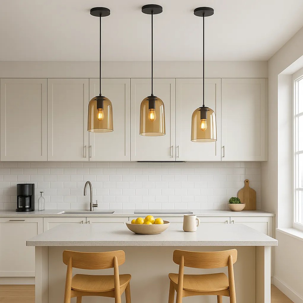 Toolight Amber, závěsné svítidlo 1xE27 APP1704-1PC, hnědá-černá, OSW-04335
