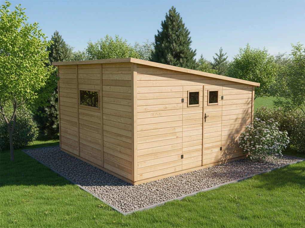 nejzahradnidomek.cz - Dřevěný domek ORGOVÁN - Premium, barva natur, (3,95 × 3,95 m), R_ORGOVAN2