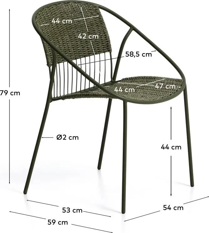 Tmavě zelená zahradní židle Atrani – Kave Home