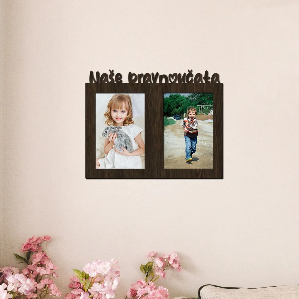dřevo života Dřevěný fotorámeček Naše pravnoučata Zvolte barvu dekoru: Javor, Zvolte velikost fotografie (cm): 13x18, Počet fotorámečků: 2