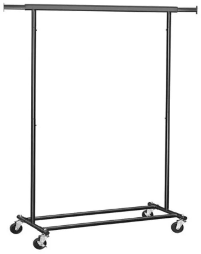 Stojan na oblečení INEZ na kolečkách, max.90kg, 83,5x45x160cm, černá SongmicsHome