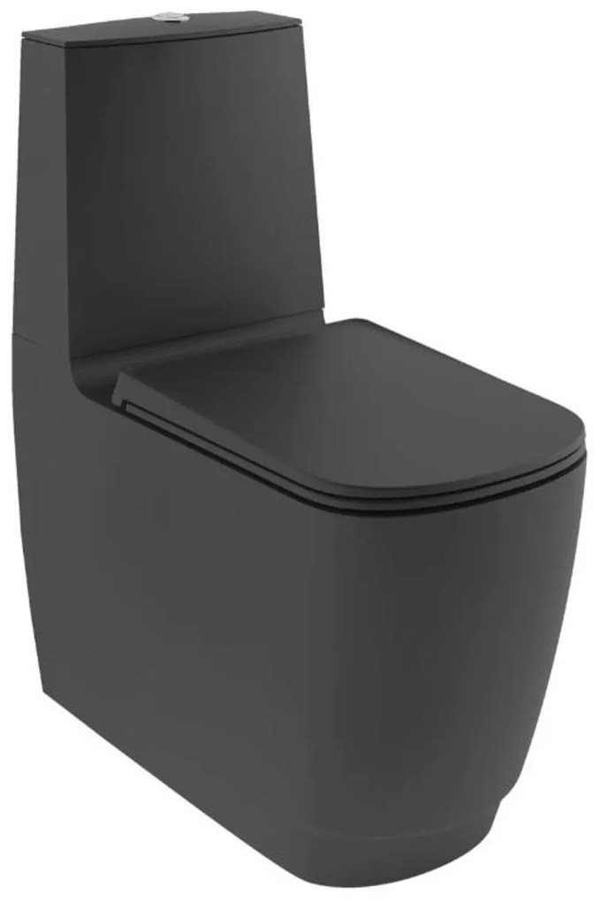 Kludi Resa S - WC kombi mísa, vario odpad, Rimless, Spiralflush, matná černá 27WCB0139