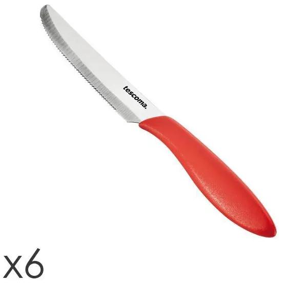Nůž stolní PRESTO, 12 cm, 6 ks. - Červený