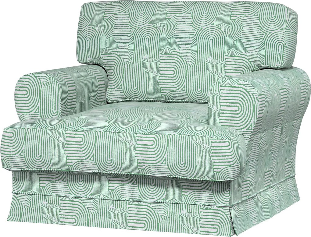 Potah na křeslo IKEA Ekeskog barva zelená látka pletený vzor, vzorované