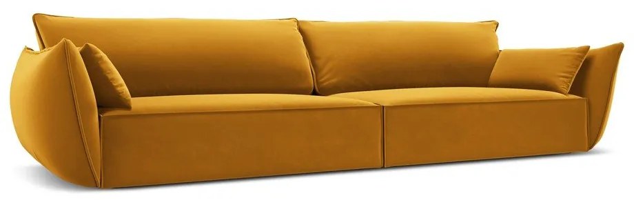 Sametová pohovka v hořčicové barvě 248 cm Vanda – Mazzini Sofas
