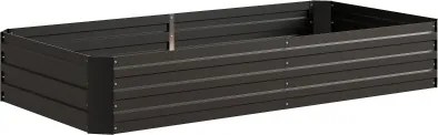 Outsunny vyvýšený záhon, obdélníkový květinový box z pozinkované oceli, opory pro rajčata a popínavé rostliny 180 x 90 x 29,5 cm